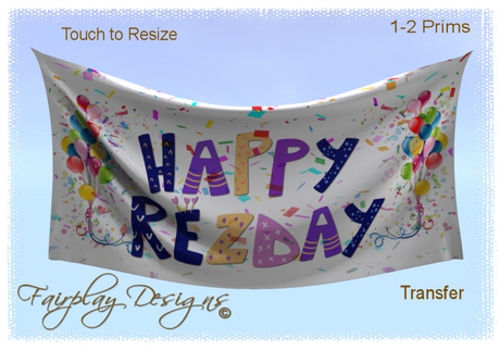 Second Life Marketplace - ~R~ Happy RezDay Celebrations Banner~